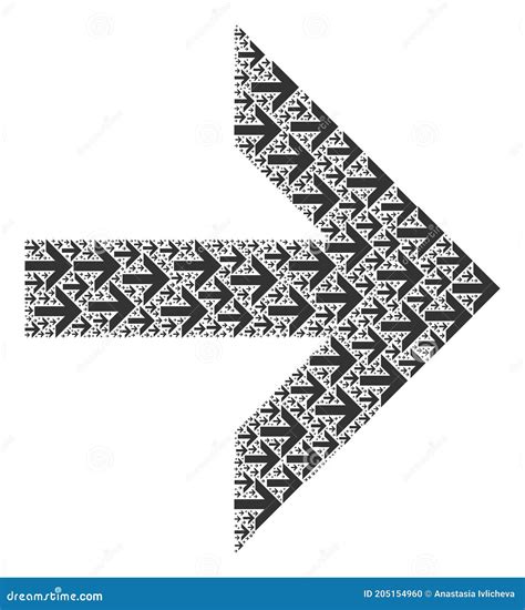 Arrow Right Recursion Composition Of Itself Icons Stock Vector