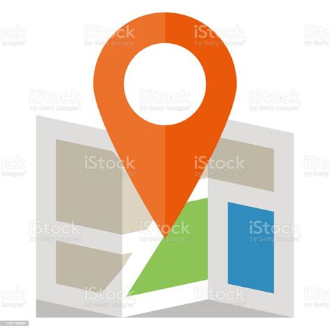평면 지도 방향 및 탐색 기호 아이콘에 핀 포인터 위치의 그림 벡터 그래픽 길찾기 아이콘에 대한 스톡 벡터 아트 및 기타 이미지 길찾기 아이콘 벡터 비즈니스 Istock