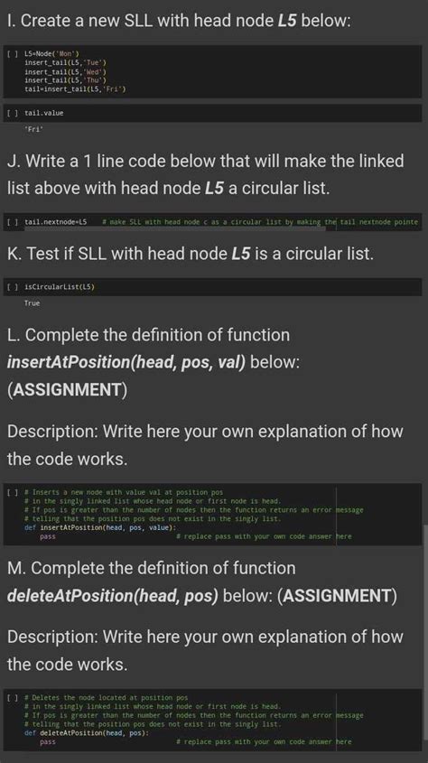 Solved Singly Linked List Problem Given The Class