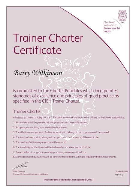 Trainer Certificate 034151 Pdf