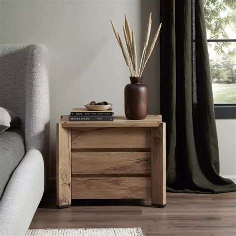 Cassio Nightstand Natural Reclaimed French Oak Four Hands