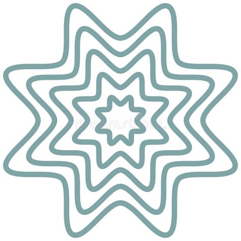 Geometric Circular Element With Concentric Radial Radiating Lines Stock Vector Illustration