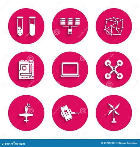 set laptop wireless charger wind turbine drone flying uav motherboard neural network and