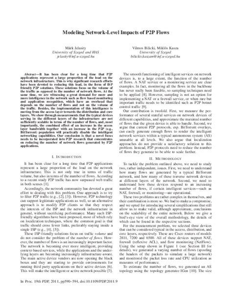 pdf modeling network level impacts of p2p flows