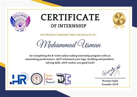 I Am Excited To Share That I Have Completed My Online Coding Internship At Artificial