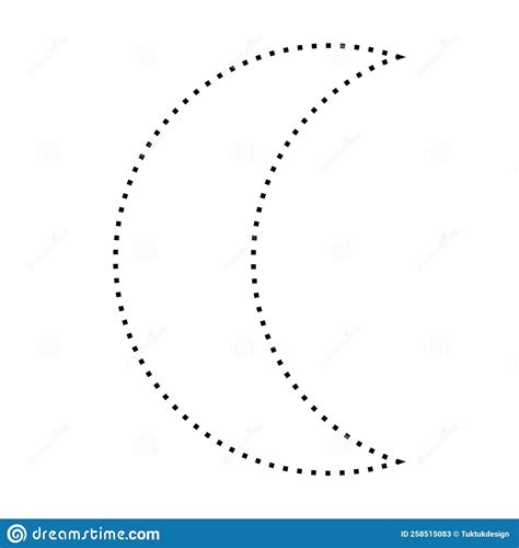Crescent Shape Dotted Symbol Vector Icon For Creative Graphic Design Ui Element In A Pictogram
