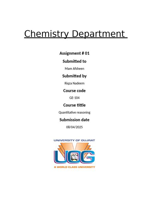 Quantitative Reasoning Assignment No 01 Pdf Observational Error