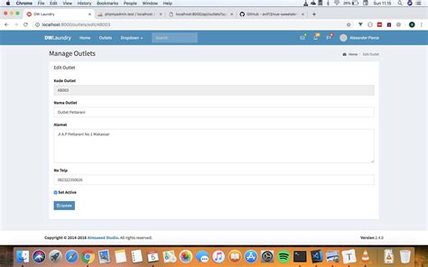 Aplikasi Laundry Laravel 58 Vuejs Spa 3 Management Outlets Daeng Web