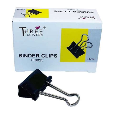Three Flowers Binder Clips 25mm Tf0025 10 Piecesbox Darazpk