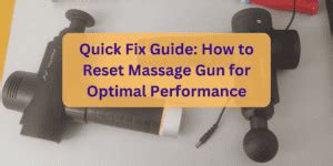 Quick Fix Guide How To Reset Massage Gun For Optimal Performance Tan EMP