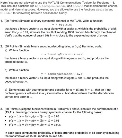 Note You Are Not Allowed To Use The MATLAB Chegg