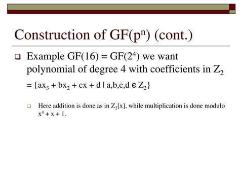 Ppt Finite Fields Powerpoint Presentation Free Download Id 4496141