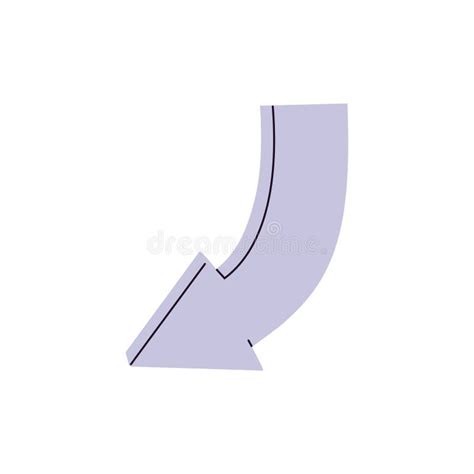 Arrow Of Twist Turn Curved Line With Cursor Showing Bending Of Way Signpost Route Pointer