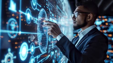 Premium Photo Businessman Analyzing Data On Computer Screen