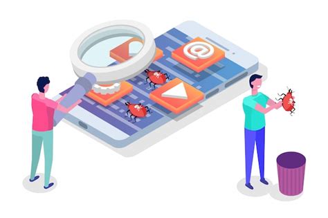 Premium Vector Mobile Application Development Testing And Prototyping Process Isometric App