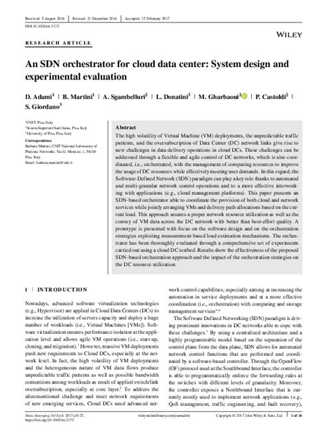 Pdf An Sdn Orchestrator For Cloud Data Center System Design And