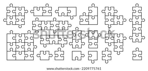 Jigsaw Puzzle Pieces Connection Line Pattern Stock Vector Royalty Free 2209775761 Shutterstock