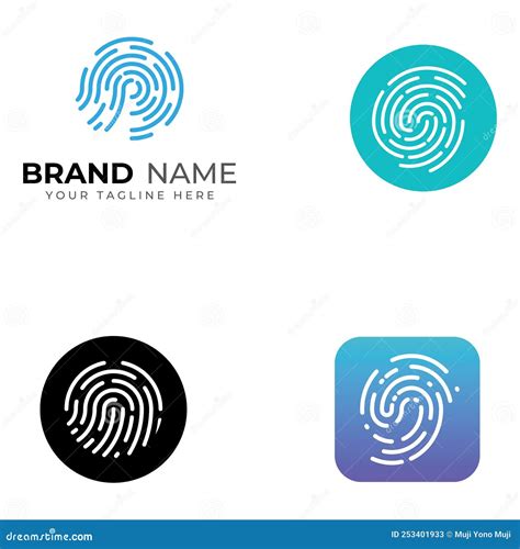 Fingerprint Logo Fingerprint Scan Logo For Business Card Identity Logo