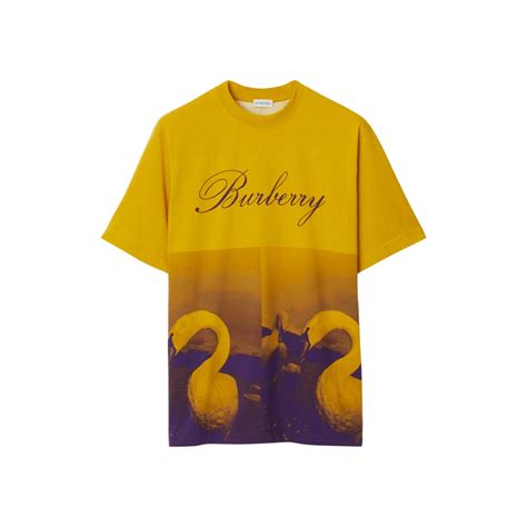 버버리 스완 프린트 티셔츠 페어 Burberry Kream