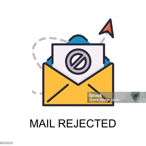 메일 거부 된 벡터 채워진 윤곽선 아이콘 디자인 그림입니다 흰색 배경 Eps 10 파일에 웹 및 모바일 응용 프로그램 기호