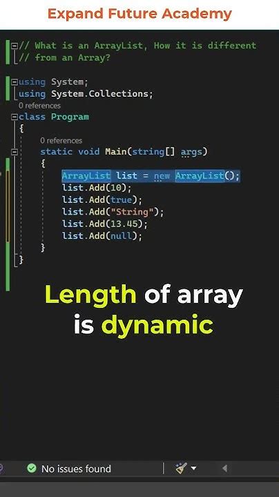 C Programmers Faq 29 Arraylist Vs Array In C Expandfutureacademy Shorts Youtube