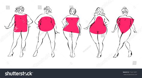 Women Figure Types Vector Illustration Stock Vector Royalty Free 713211871 Shutterstock