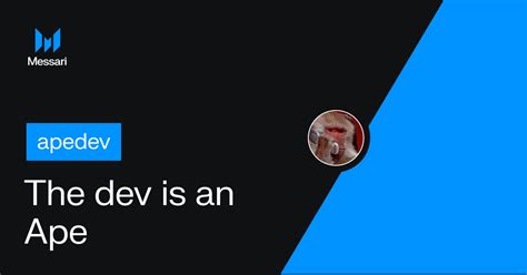 The Dev Is An Ape Price Apedev To Usd Research News And Fundraising Messari
