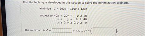 Solved Use The Technique Developed In This Section To Solve Chegg Com
