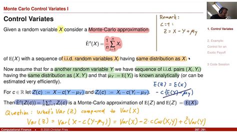 Lecture Computational Finance Numerical Methods 17 Control Variates