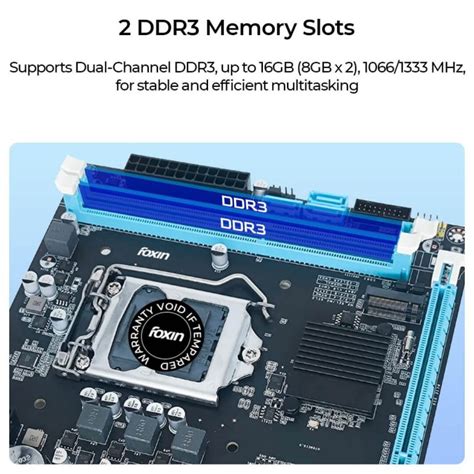 Foxin H61 Motherboard Prime Lga 1155 Socket With Cpu Supports Lga1155 Socket I3 I5 I7 Series