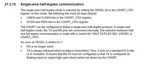 [arm] stm32 uart single wire half duplex communication forum for