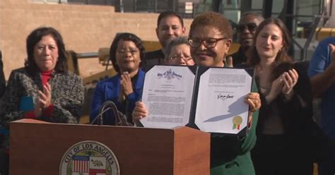 L A Mayor Karen Bass Signs Executive Order Aimed At Affordable Housing