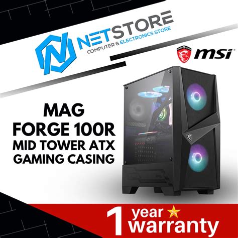 Msi Mag Forge R Mid Tower Atx Gaming Casing Shopee Singapore
