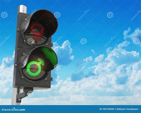 Gender Sex Symbol Of Men And Women On Traffic Light Sexism