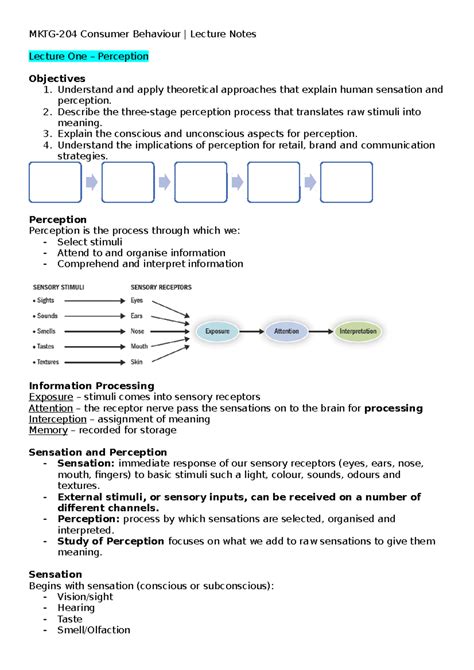 Mktg Consumer Behaviour Lecture Notes Mktg 204 Consumer Behaviour Lecture Notes Lecture One
