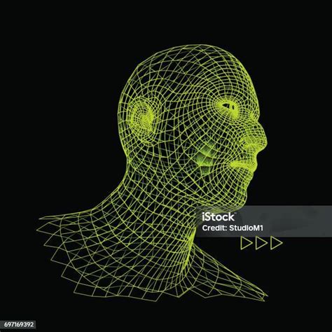 3 차원 격자에서 사람의 머리입니다 다각형 남자 초상화입니다 벡터 일러스트입니다 머리에 대한 스톡 벡터 아트 및 기타 이미지 머리 바둑판 3차원 형태 Istock