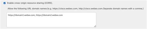 Enable Origins Allowed List For Cors In Webex