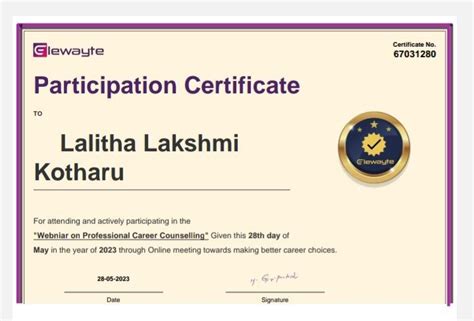 Lalitha Kotharu On Linkedin Elewayte Webinar Certificate