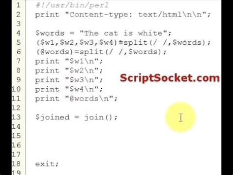 Perl Tutorial 18 Functions Split Join YouTube
