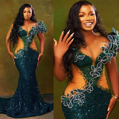Hunter Green Plus Size Dark Prom Dresses With Illusion Sheer Neckline