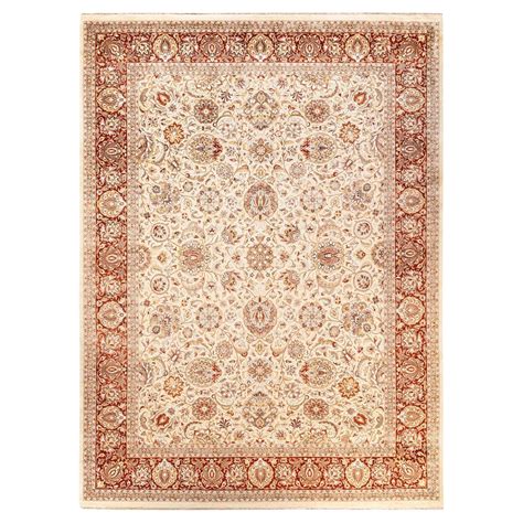 One Of A Kind Hand Knotted Oriental Mogul Ivory Area Rug For Sale At