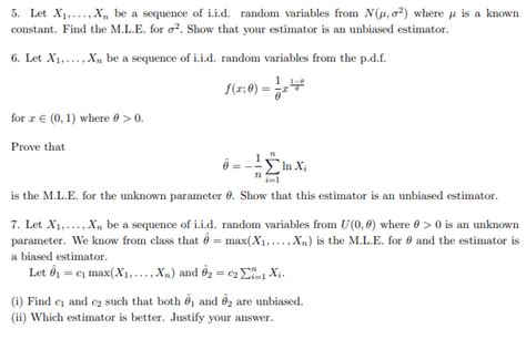 solved is a known 5 let x1 xn be a sequence of i i d