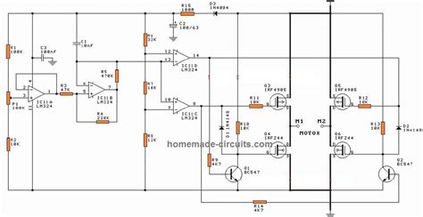 Dc Motor Clockwise Anticlockwise Control H Bridge Circuit Circuit Diagram