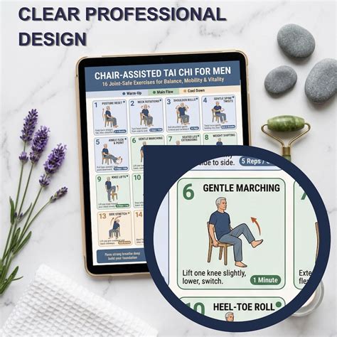 Tai Chi Chair Workouts For Men Printable Chair Exercise Chart Pdf