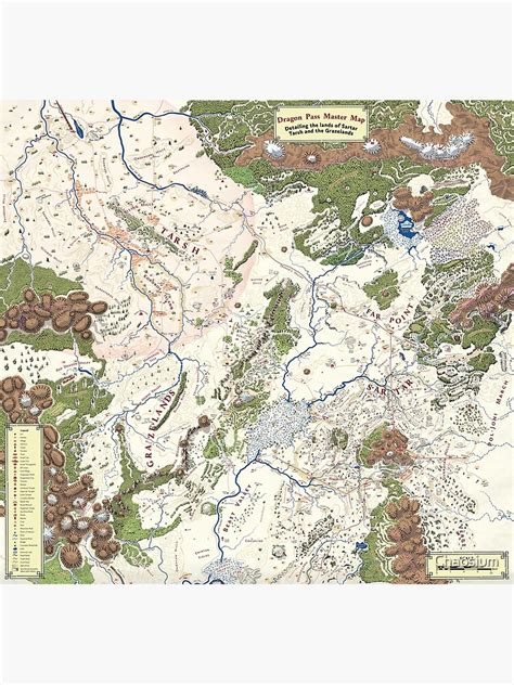 Map Of Dragon Pass From Lands Of Runequest Dragon Pass Poster For