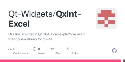 GitHub Qt Widgets Qxlnt Excel Use Libxlsxwriter In Qt Xlnt Is Cross Platform User Friendly