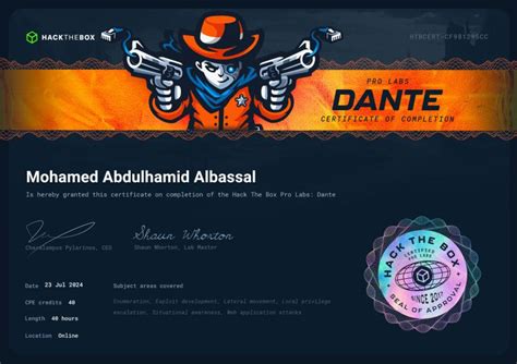 mohamed abdulhamid on linkedin hackthebox danteprolab cybersecurity