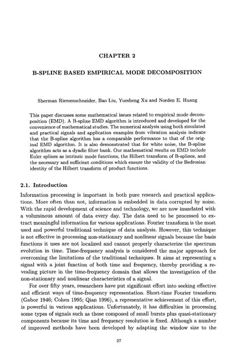 Pdf B Spline Based Empirical Mode Decomposition