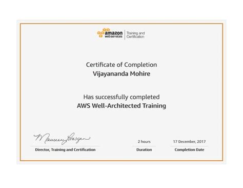 Aws Well Architected Framework Certificate Ppt