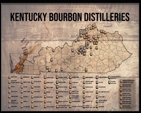 Pdf Printable Kentucky Bourbon Trail Map Adams Printable Map